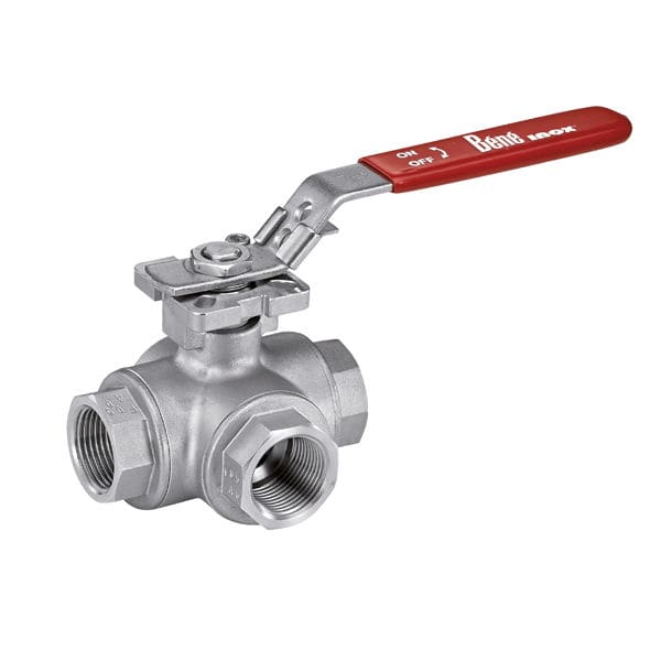 Ball valve - 58213 - BENE INOX - lever / threaded / T-shaped