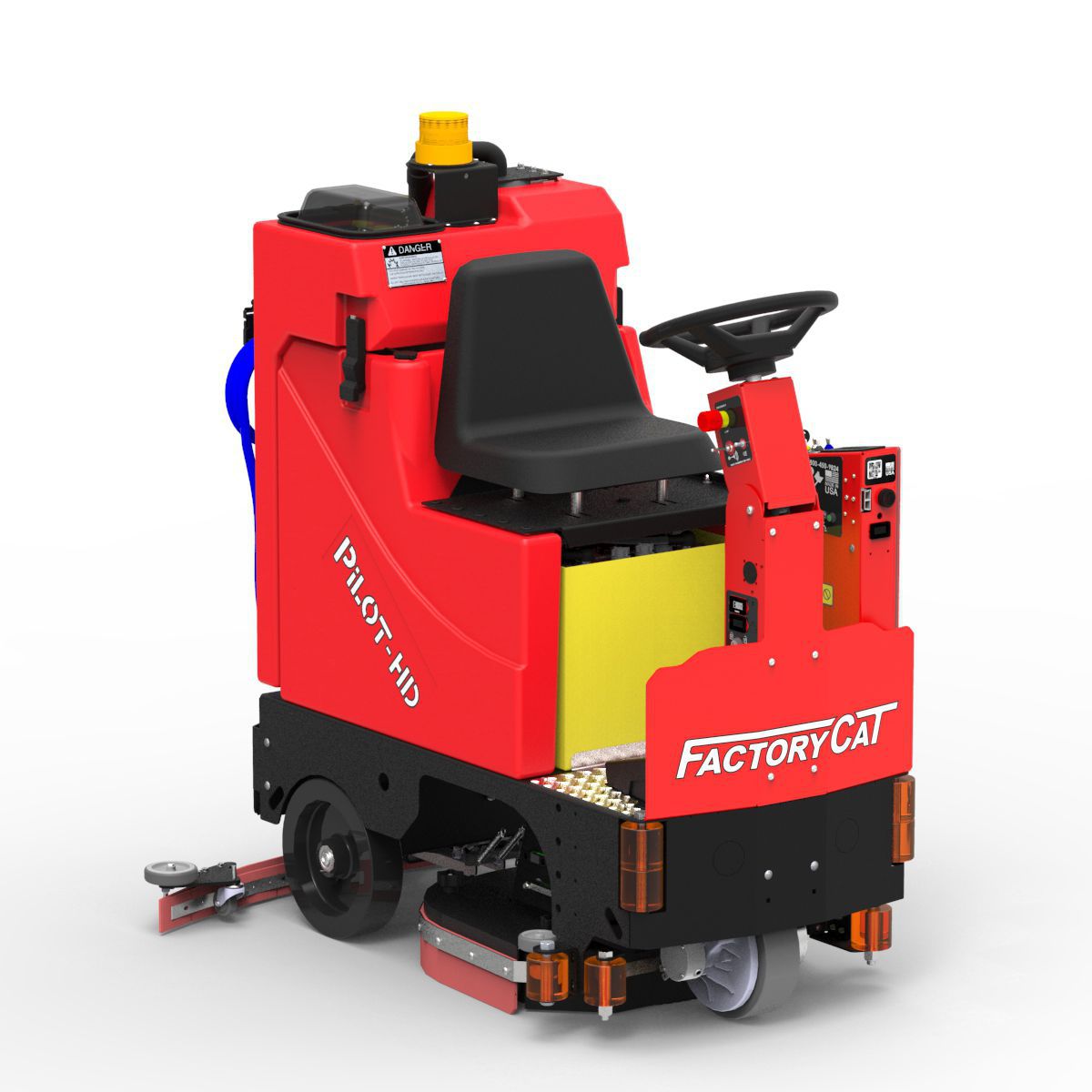 Ride-on sweeper-scrubber-dryer - PILOT-HD - FactoryCat - battery-powered