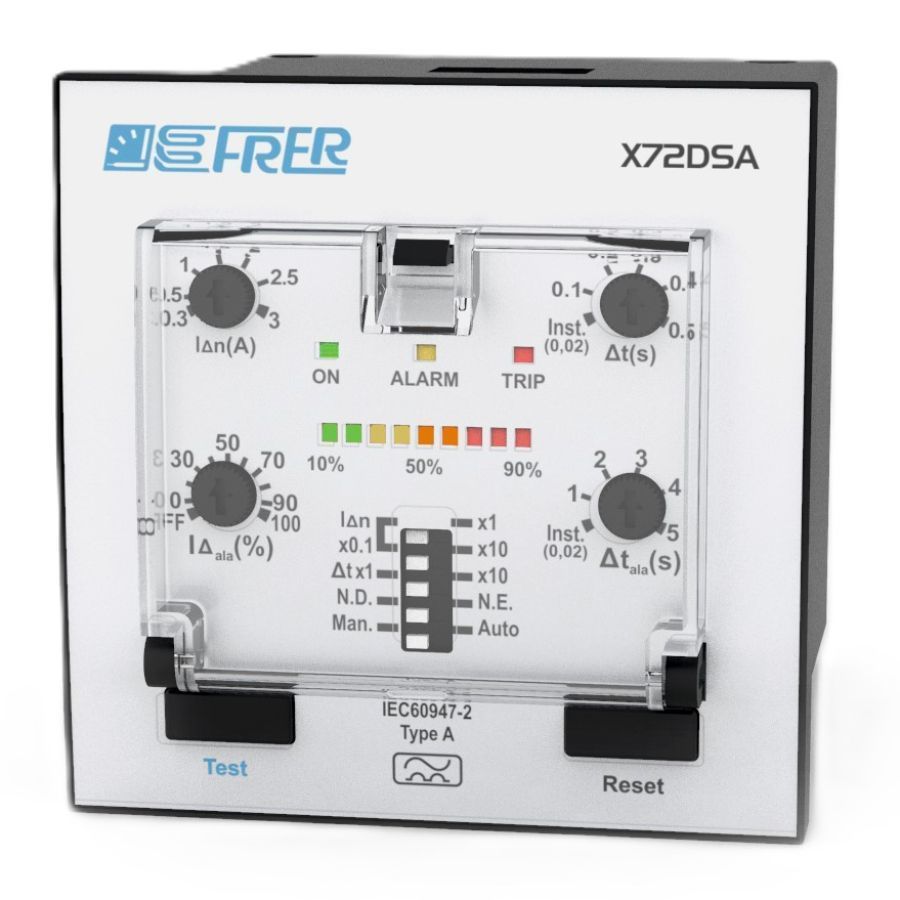 Earth-leakage protection relay - X72DSA - FRER - panel-mount / IEC ...
