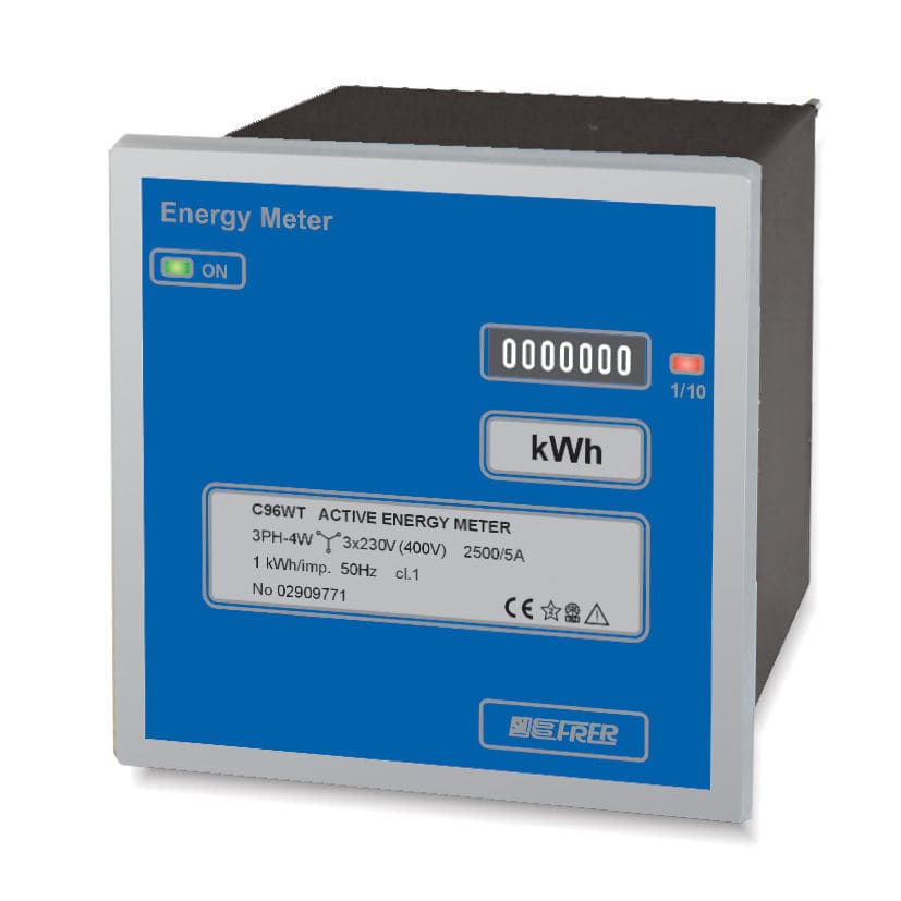 Three-phase electric energy meter - C96WDM - FRER - panel-mount