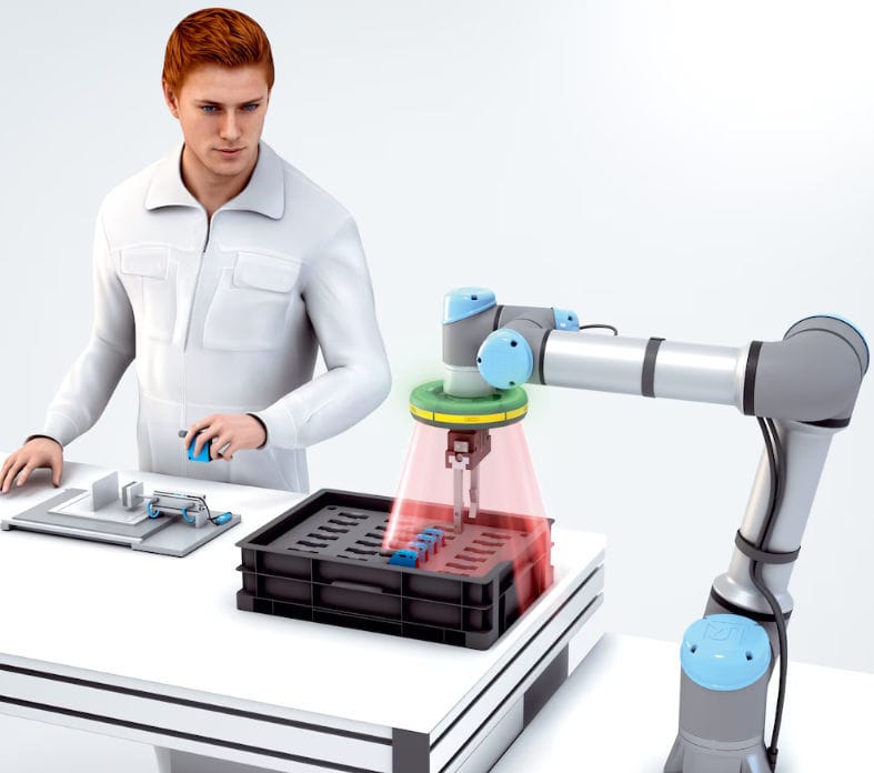 Collaborative robotic anti-collision system - End-of-Arm-Safeguard - SICK