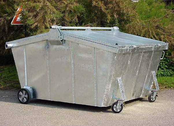 Galvanised steel waste container - EUR 5.0 - ELKOPLAST CZ - for urban ...