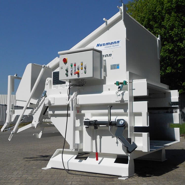 Stationary waste compactor - Husmann Umwelt-Technik - hydraulic