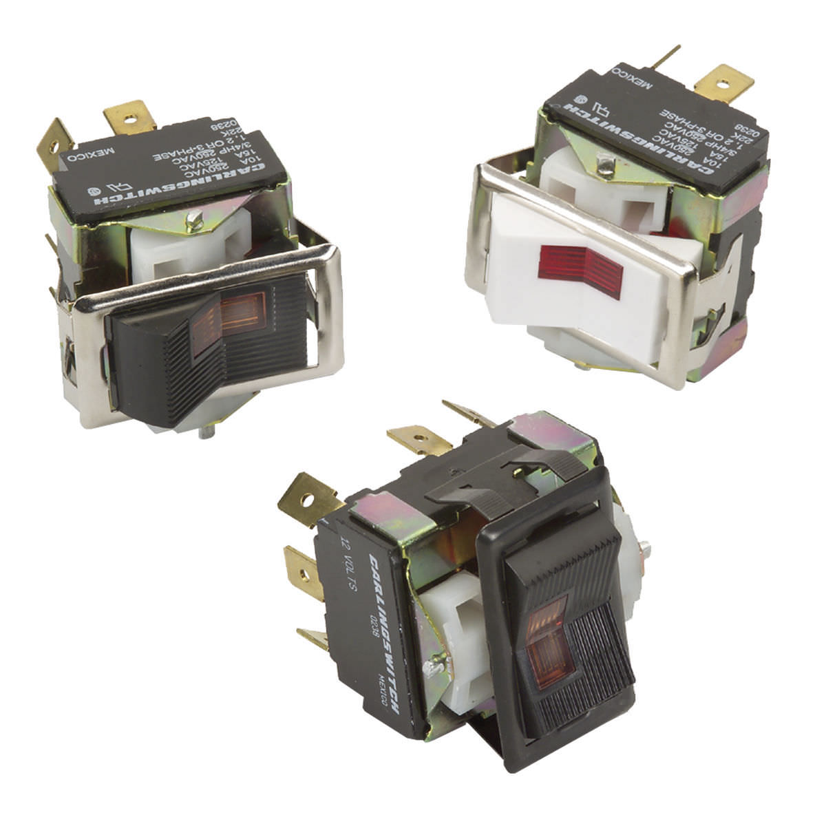 Rocker switch - LTIH - Carling Technologies - 3-pole / insulated / snap-in