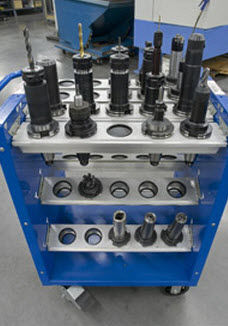 Storage cart - Stanley Vidmar - steel / shelf / tool-holder