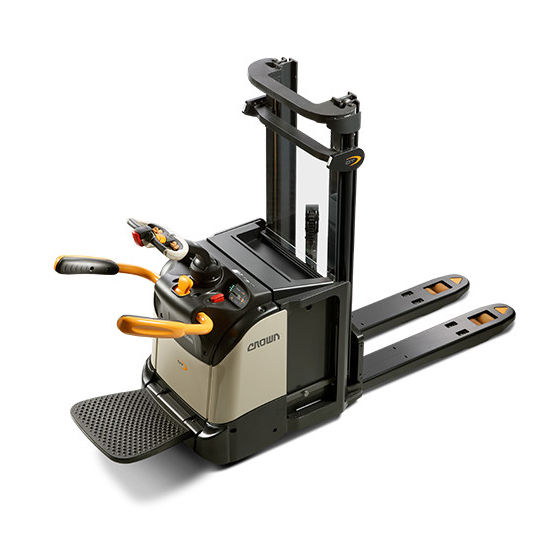 Electric stacker truck - DT 3040 series - CROWN - with rider platform ...