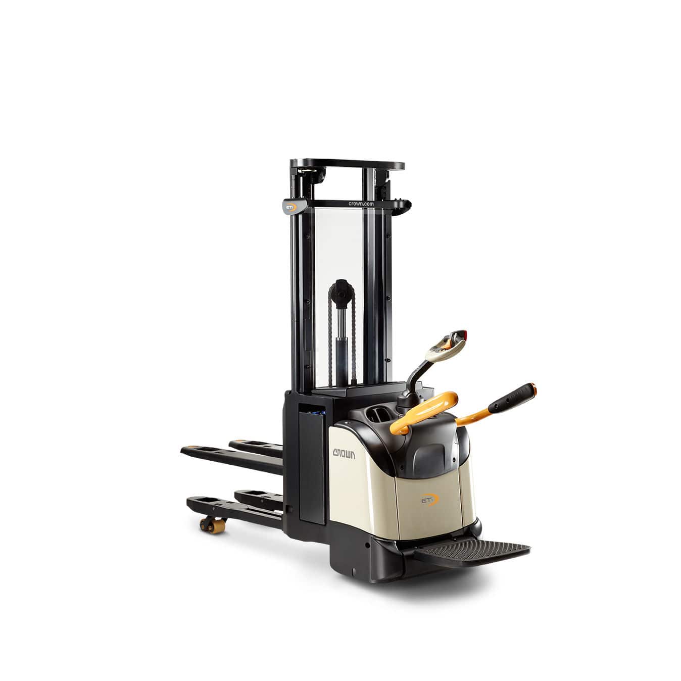 Electric stacker truck - ETi 4000 series - CROWN - with rider platform ...