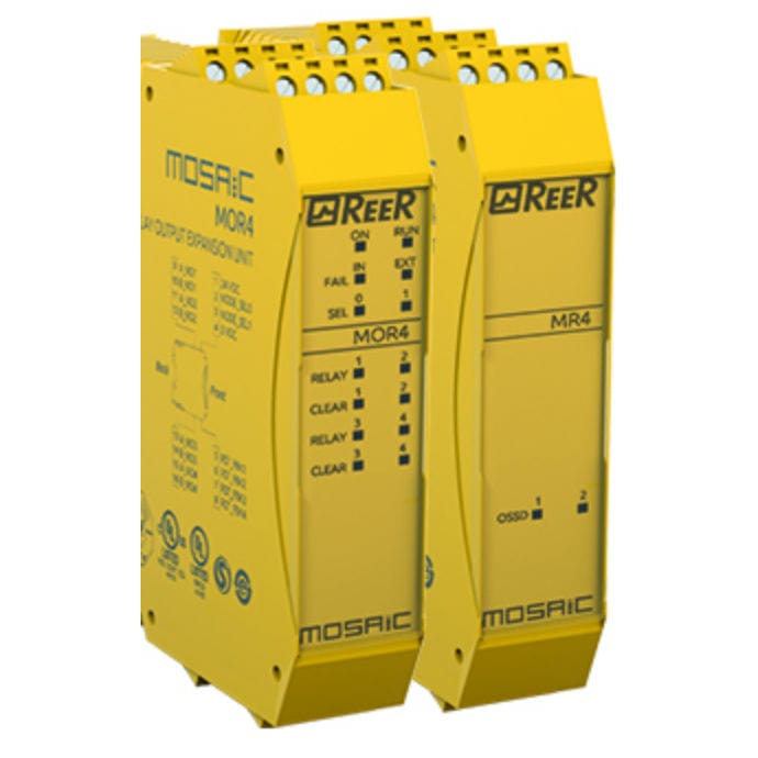 Safety relay module - MR series - REER - DIN rail mounted