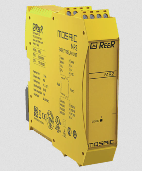 Safety relay expansion module - MR series - REER - DIN rail