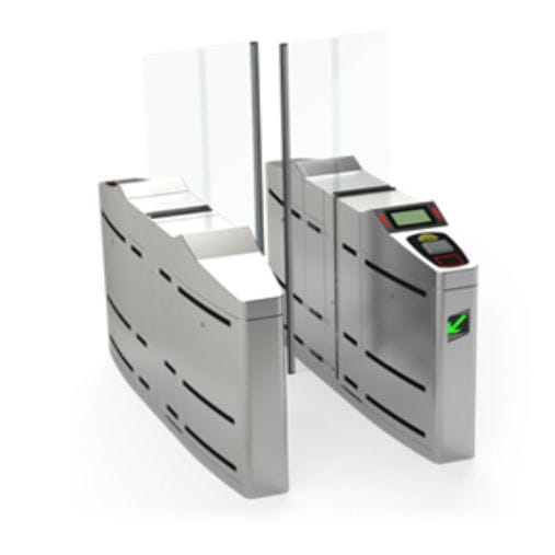 Stainless steel speed gate - Metro - Gunnebo - glass