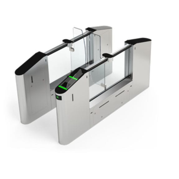 Stainless steel speed gate - Gunnebo - glass