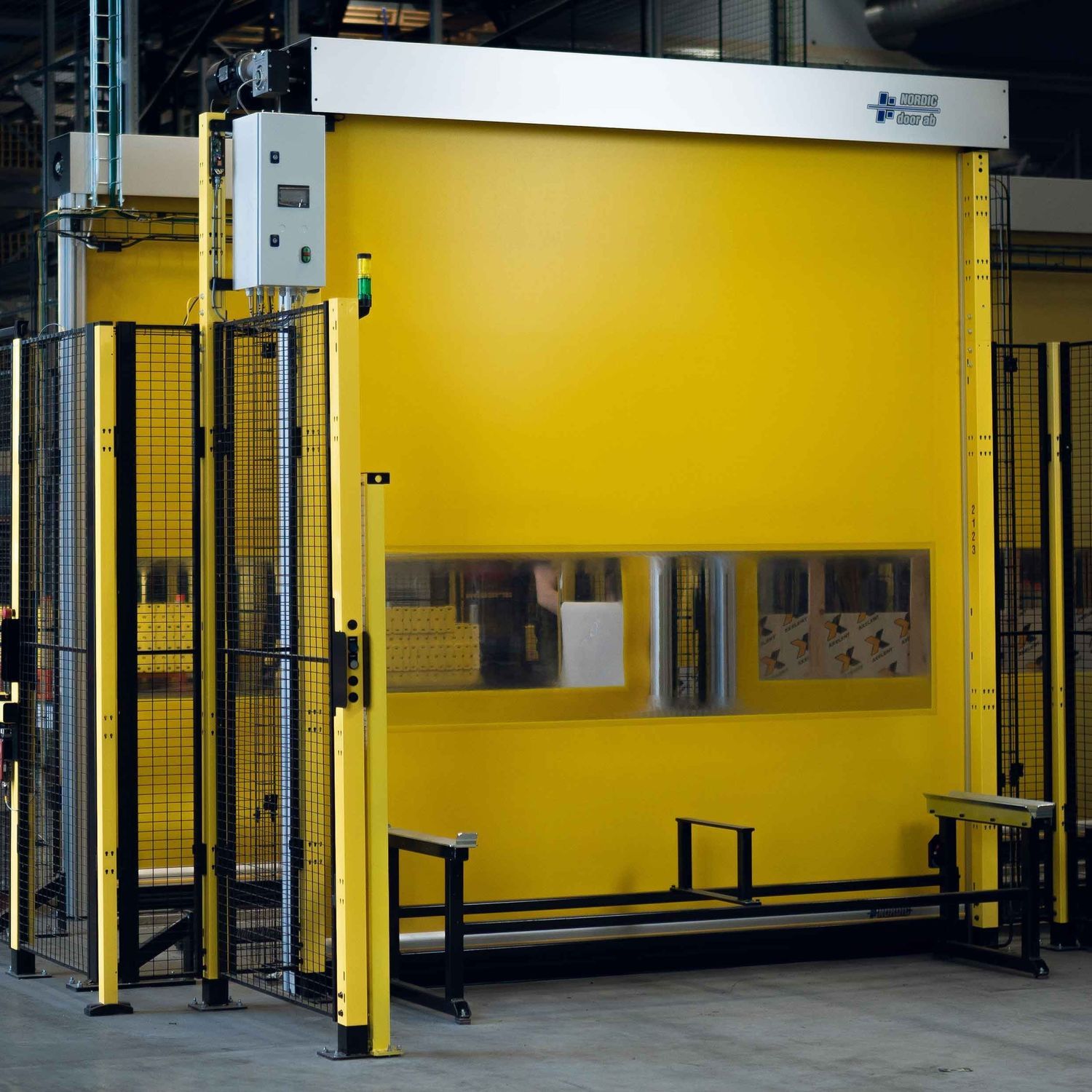 Roll up door - S-0145 series - AXELENT - fabric / indoor / high-speed