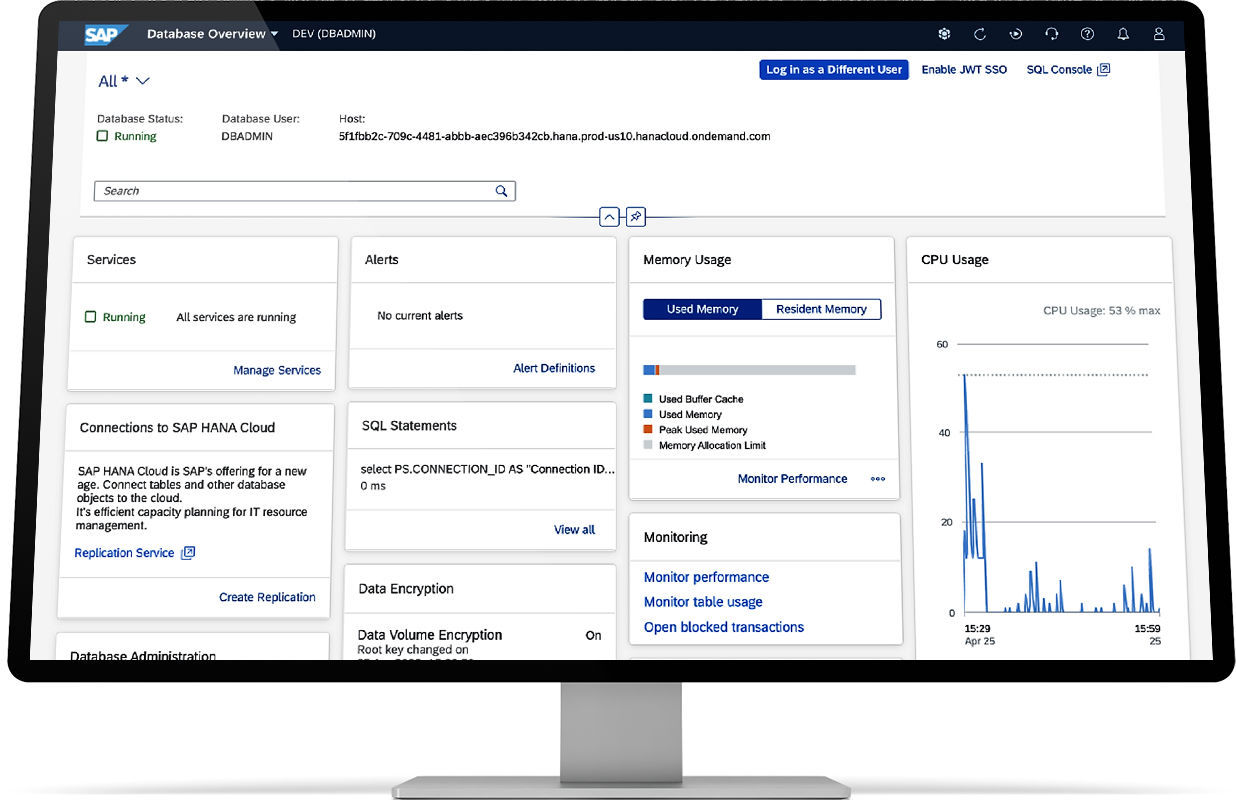 Database software - HANA Cloud - SAP - management / optimization / storage