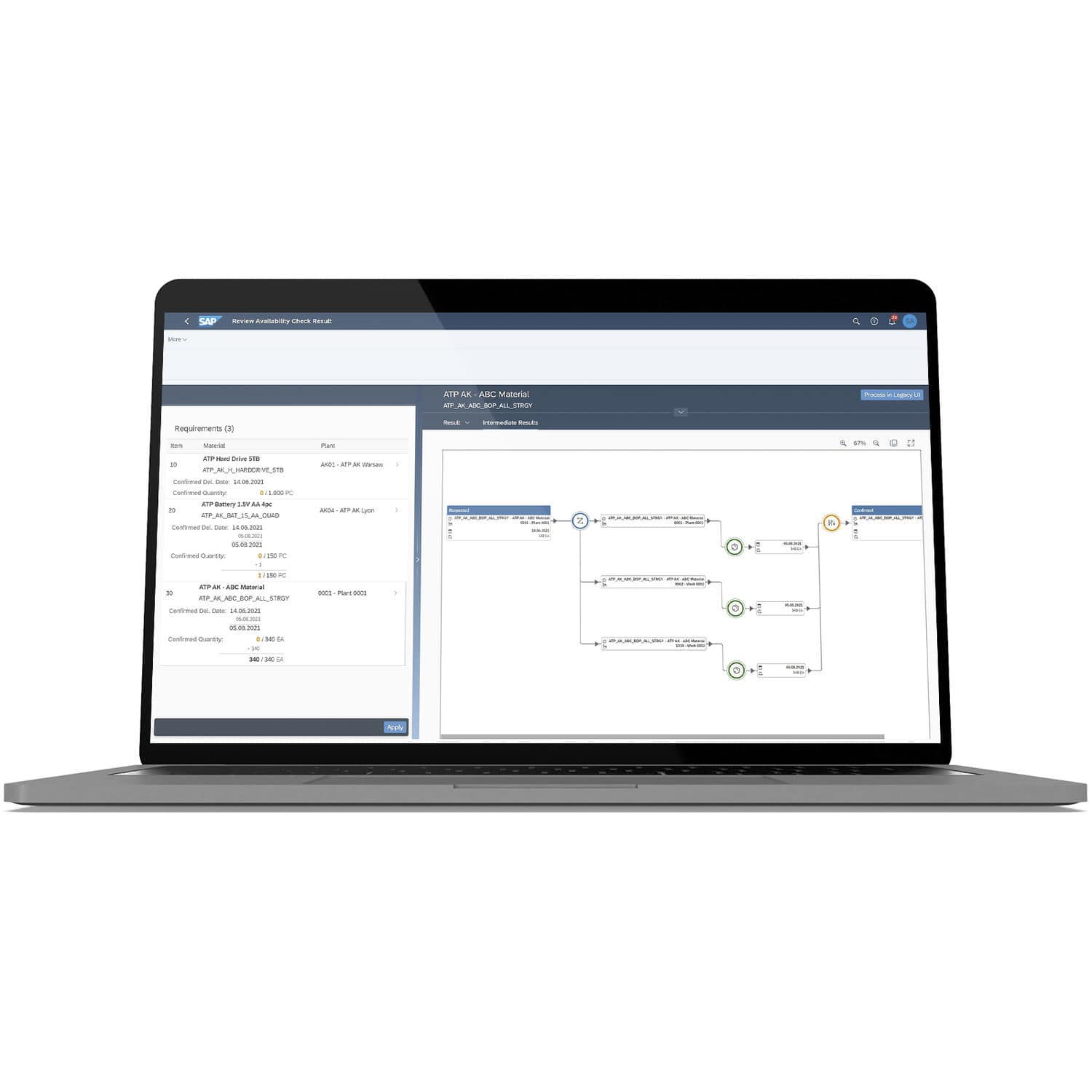 Supply chain management software - S/4HANA - SAP - inventory management ...