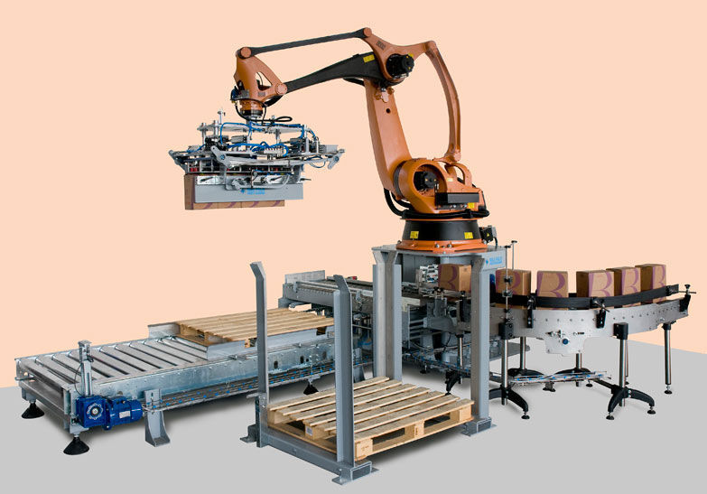 Robotic palletizing cell - MAS PACK - packaging / filling / for the ...