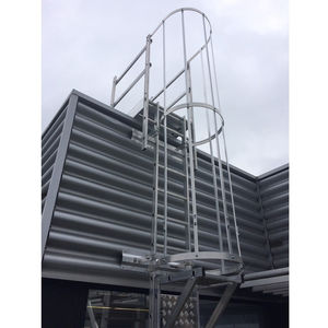 Aluminum ladder - A0014325 - L'Echelle Européenne - with safety cage