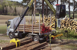 Swing-arm log loader - 125Z series - Hiab - truck-mounted
