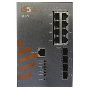 Managed ethernet switch - iES8-S - iS5 Communications - 8 ports / DIN ...