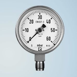 Dial pressure gauge - R 400 - Schmierer GmbH - threaded / stainless steel / Bourdon tube