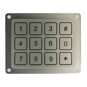 12-key keypad - Barantech - panel-mount / piezoelectric / glass