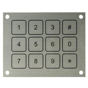 12-key keypad - Barantech - panel-mount / piezoelectric / glass