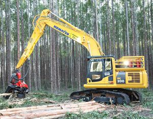 Crawler forestry harvester - PC210LL-10 - KOMATSU Forest