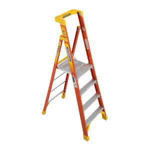 Portable step ladder - 6206 - WERNER CO - fiberglass