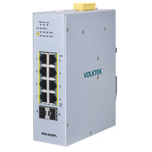 Managed ethernet switch - SEN-8425PL-24V - Volktek - 5 ports / DIN rail ...