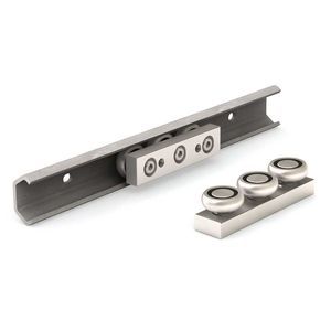 Guide roller - VW - PBC Linear - bearing / stainless steel / V-profile rail