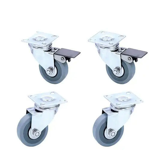Swivel caster - FLIGHT 38 - base plate / with brake / pressed steel