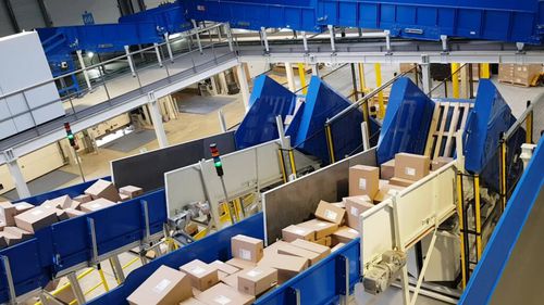 Parcel unloading system - U-care P - ALFI TECHNOLOGIES - for pallet ...