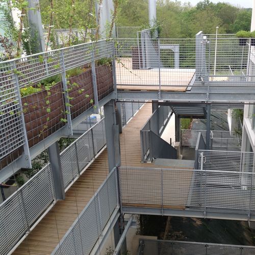 Free-standing railing - JK TECHNIC - aluminum / galvanised steel / steel