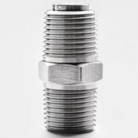 Stainless steel nipple - 3506 - PUSHNA INTERNATIONAL - threaded / hexagonal / NPT