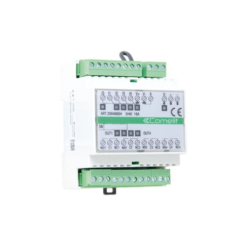 4 relay outputs I/O module - 20046604 - Comelit - DIN rail