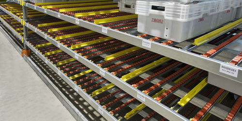 Picking shelving - DEXION - transport / with shelves / dynamic