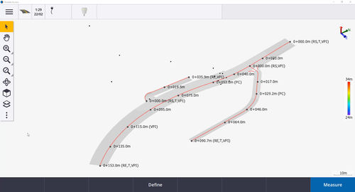 Land surveying software - Access Roads - Trimble - process / 3D