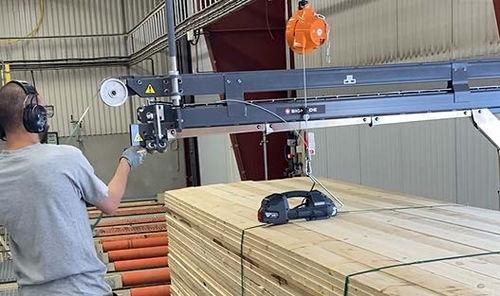 Pneumatic feeder - SIGNODE - horizontal / for pallet / strapping machine