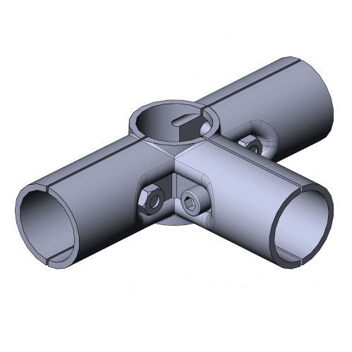Round tube connector - 5016 S 001 SW 01 - TecEnMa GmbH - T / corner / steel