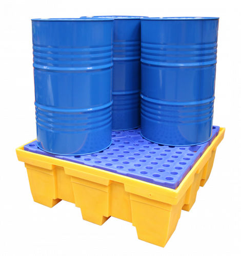 4-drum spill pallet - BRC series - EMP - HDPE / galvanised steel