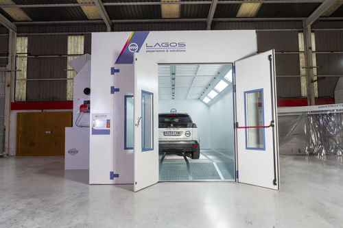 Enclosed paint booth - EVO - Equipos Lagos - for vehicles / filter