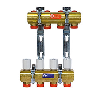 Multi-channel manifold - R553D series - Giacomini - brass / pre-assembled