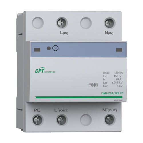 Type 2 surge protector - DM2-20A/230 IR - Cirprotec - type 3 / class II ...