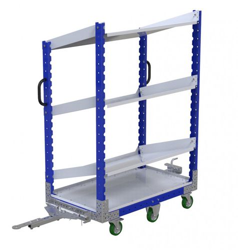 Handling cart - Q-100-0791 - FlexQube - metal / shelf / six-wheel