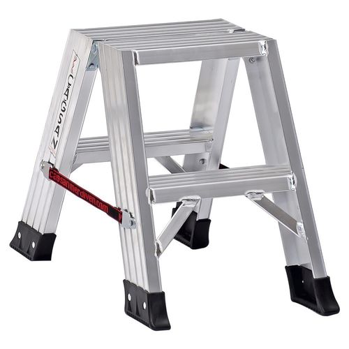 Aluminum step ladder - EVR - CAGSAN LADDERS - flanged-rung