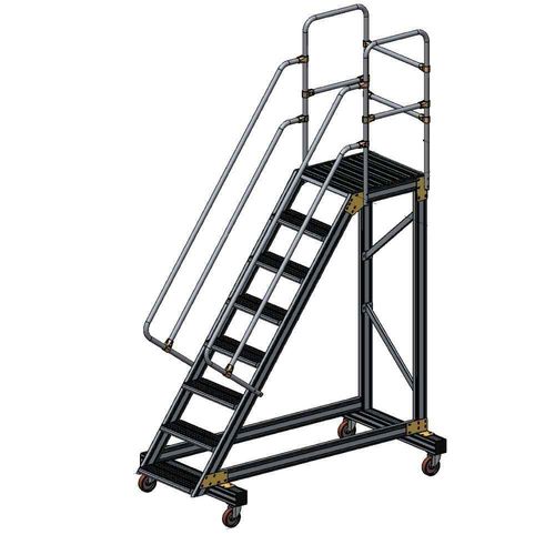 Work platform - CAGSAN LADDERS - mobile / with safety railing