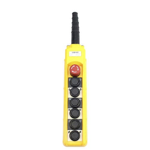 6-button pendant station - COB7 - Lssine - emergency stop / control / for cranes