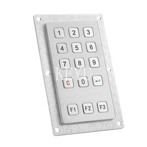 15-key keypad - KY2175 - Shenzhen KEYU Co., Ltd - panel-mount / brushed ...