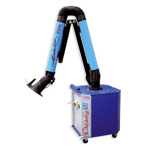 Mobile fume extractor - CLEAN GO - Coral - cartridge / with extraction arm