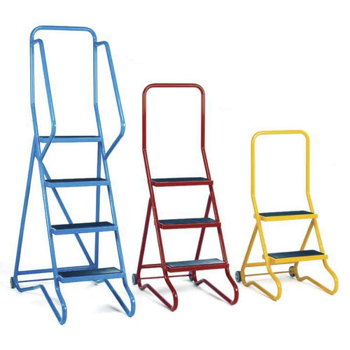Wheeled step ladder - S series - Redhill Manufacturing - steel