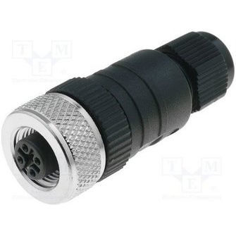 Data connector - CON-M12X4-STRX - PT Limited - straight / female / screw